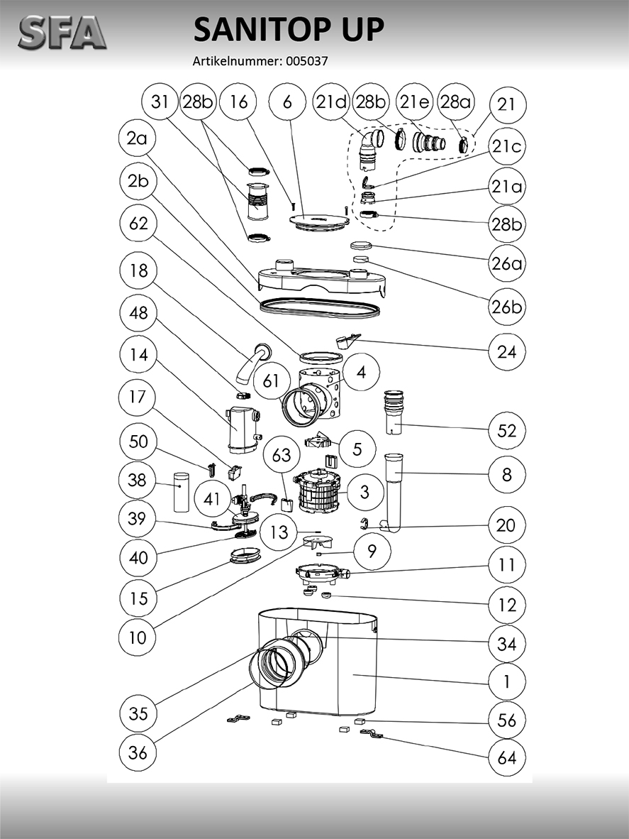 Sanitop Pro UP - Sanitair onderdelen shop B.V.